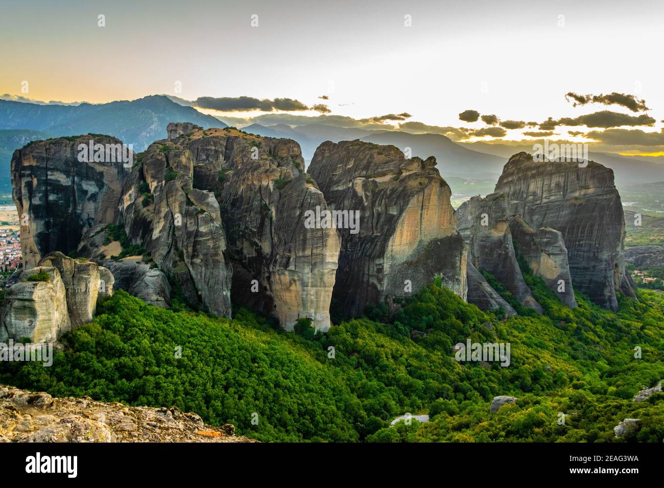 Aerial view over meteora hi-res stock photography and images - Alamy