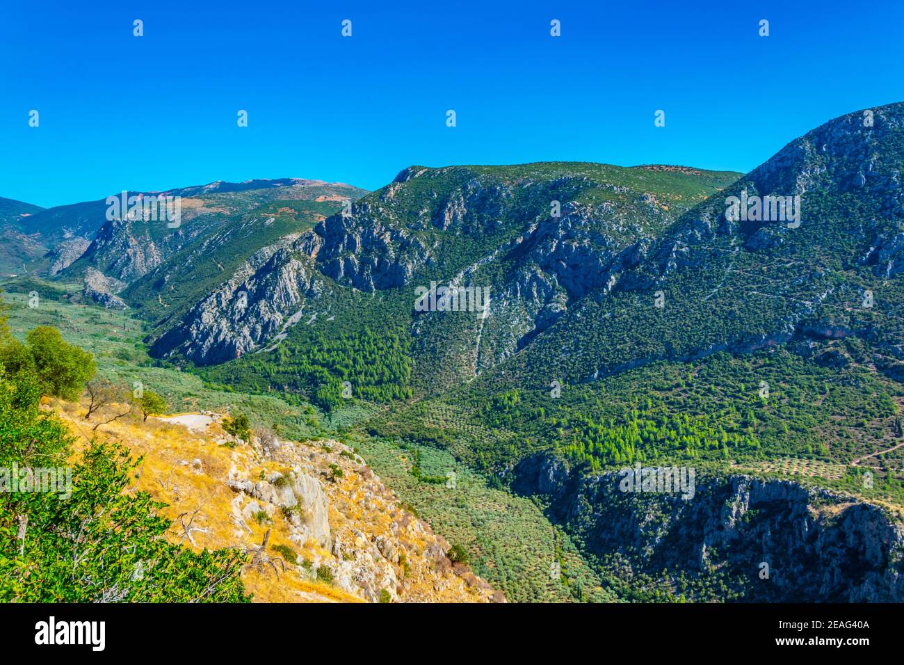 Mountain range near Delphi, Greece Stock Photo - Alamy