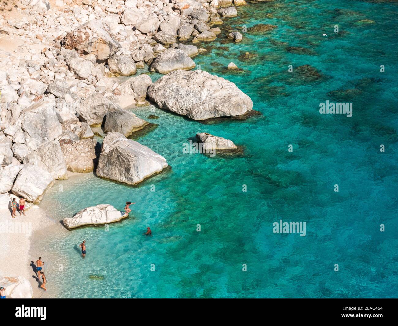 The coastline in Cala Goloritze, famous beach in the Orosei gulf ...