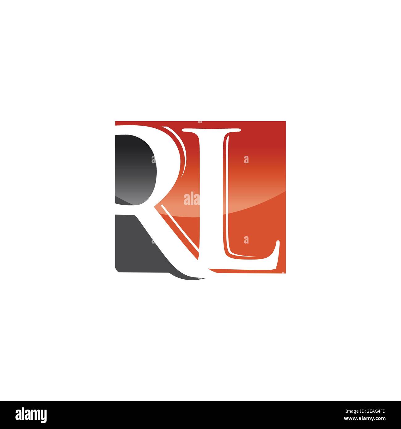 Initial letter RL logo design template vector. Letter RL on square ...