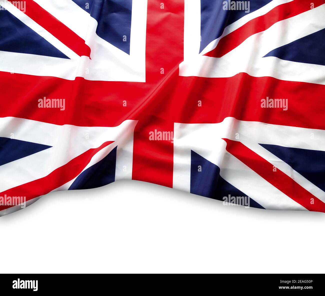 Union Jack flag on white background Stock Photo - Alamy