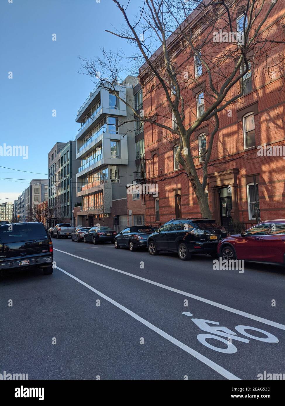 New York , USA - October 20 2020: New apartment buildings in the city ...