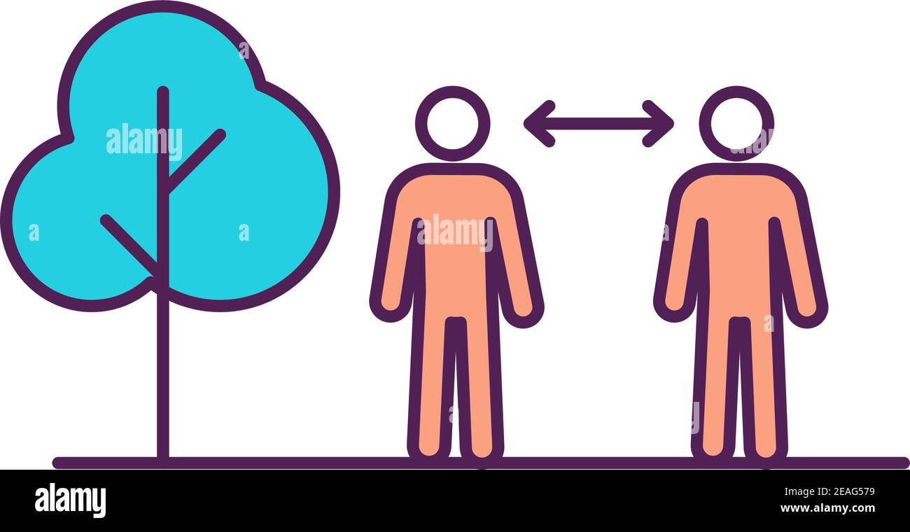 Social distance icon thin Cut Out Stock Images & Pictures - Alamy