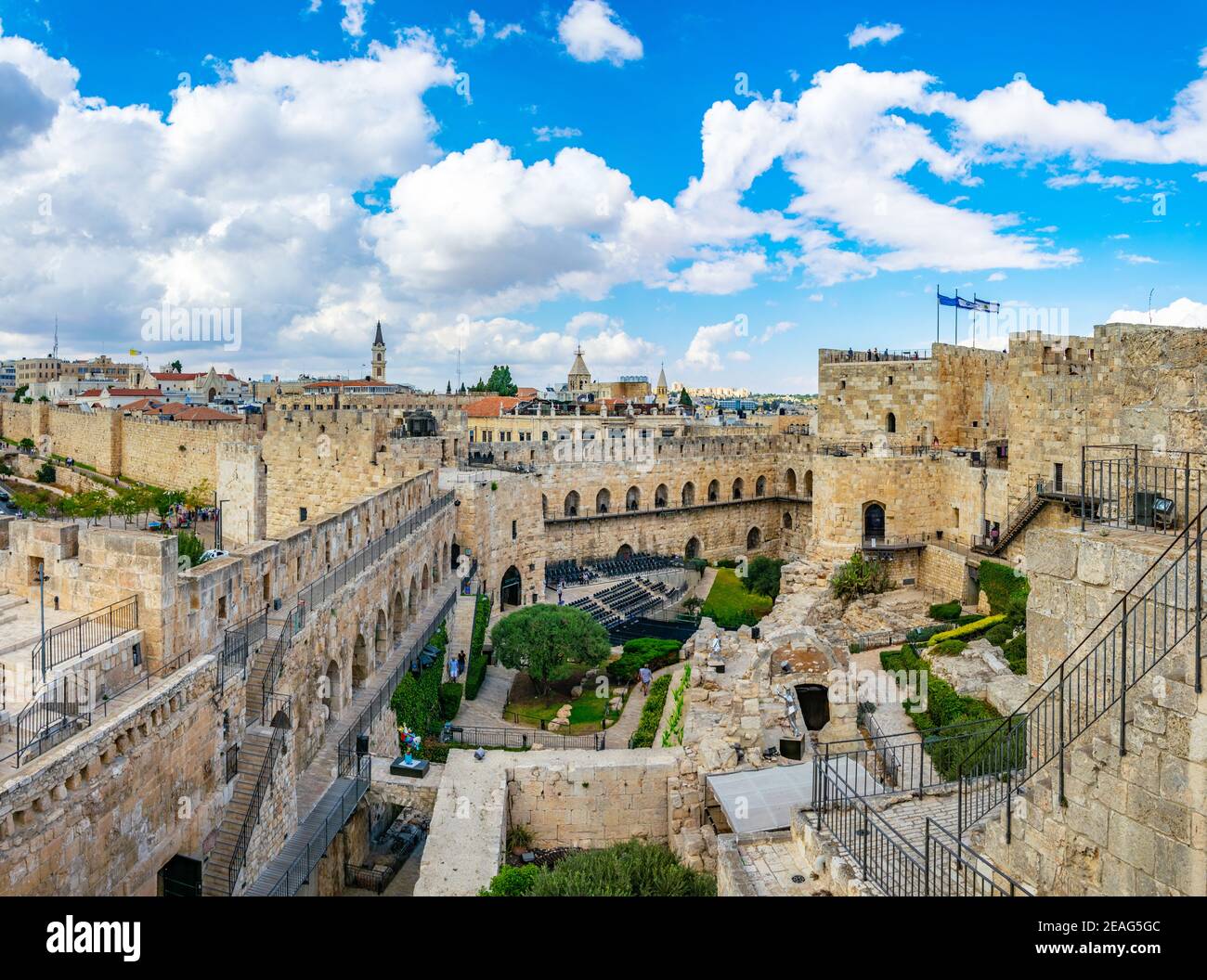 Inner courtyard of the tower of David in Jerusalem, Israel Stock Photo ...