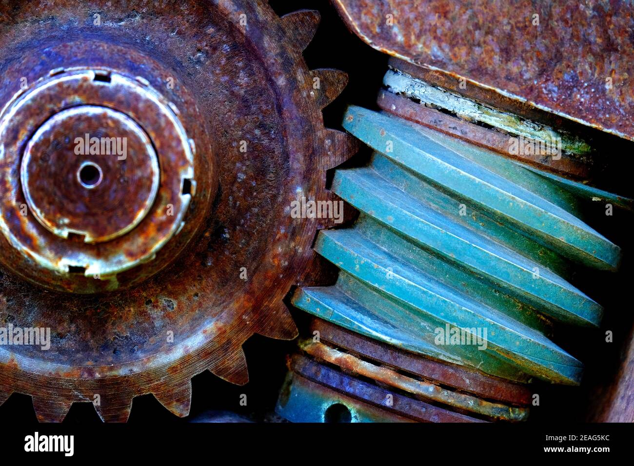 Gears and cogs with teeth metal motor part power equipment Stock Photo ...