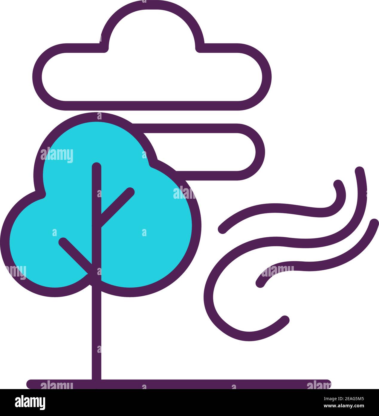 Windy weather RGB color icon Stock Vector Image & Art - Alamy