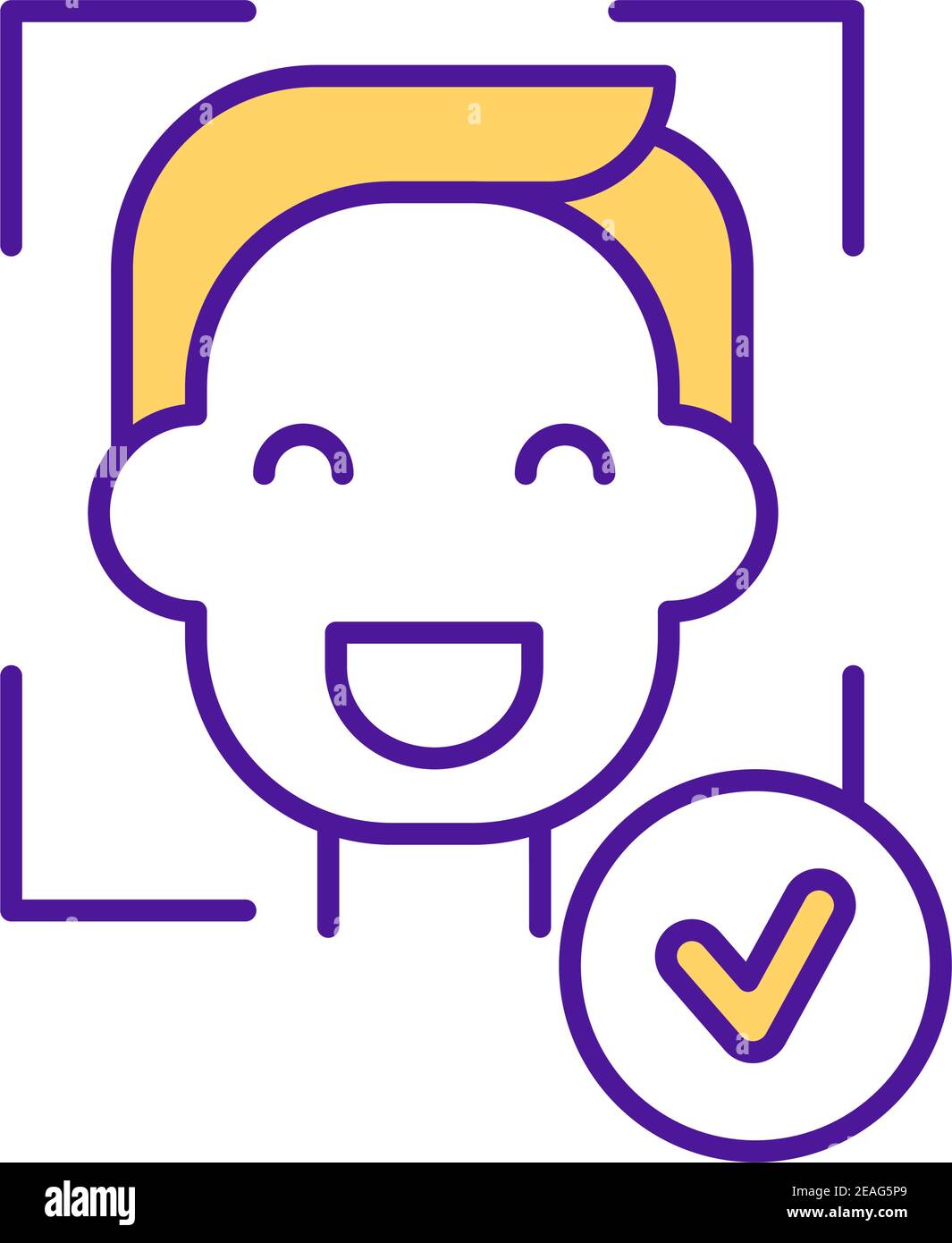 Recognize face RGB color icon Stock Vector Image & Art - Alamy