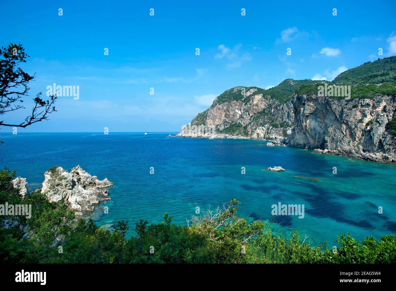 Paleokastritsa, Corfu, Ionian islands, Greece Stock Photo - Alamy