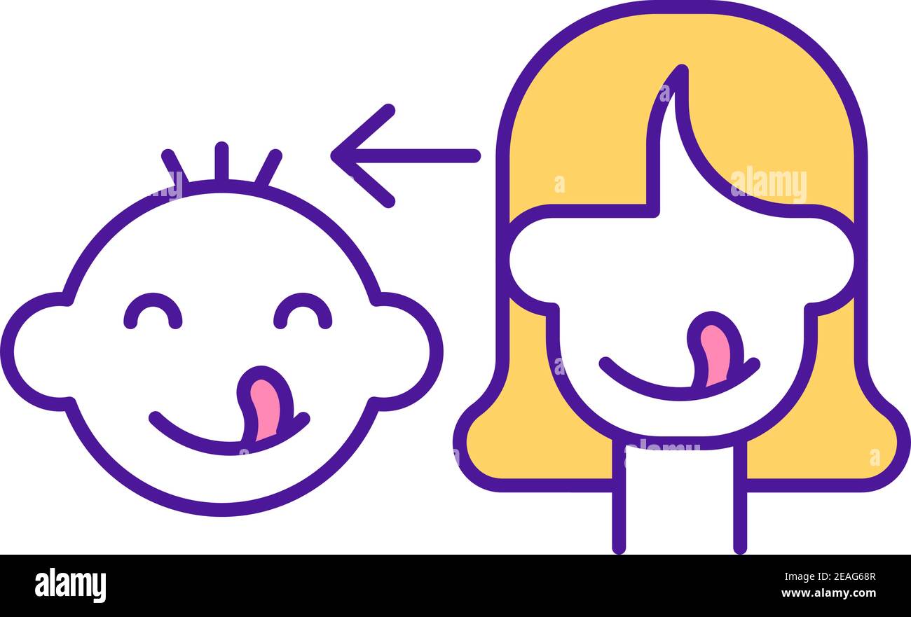 Baby copy facial expression RGB color icon Stock Vector Image & Art - Alamy