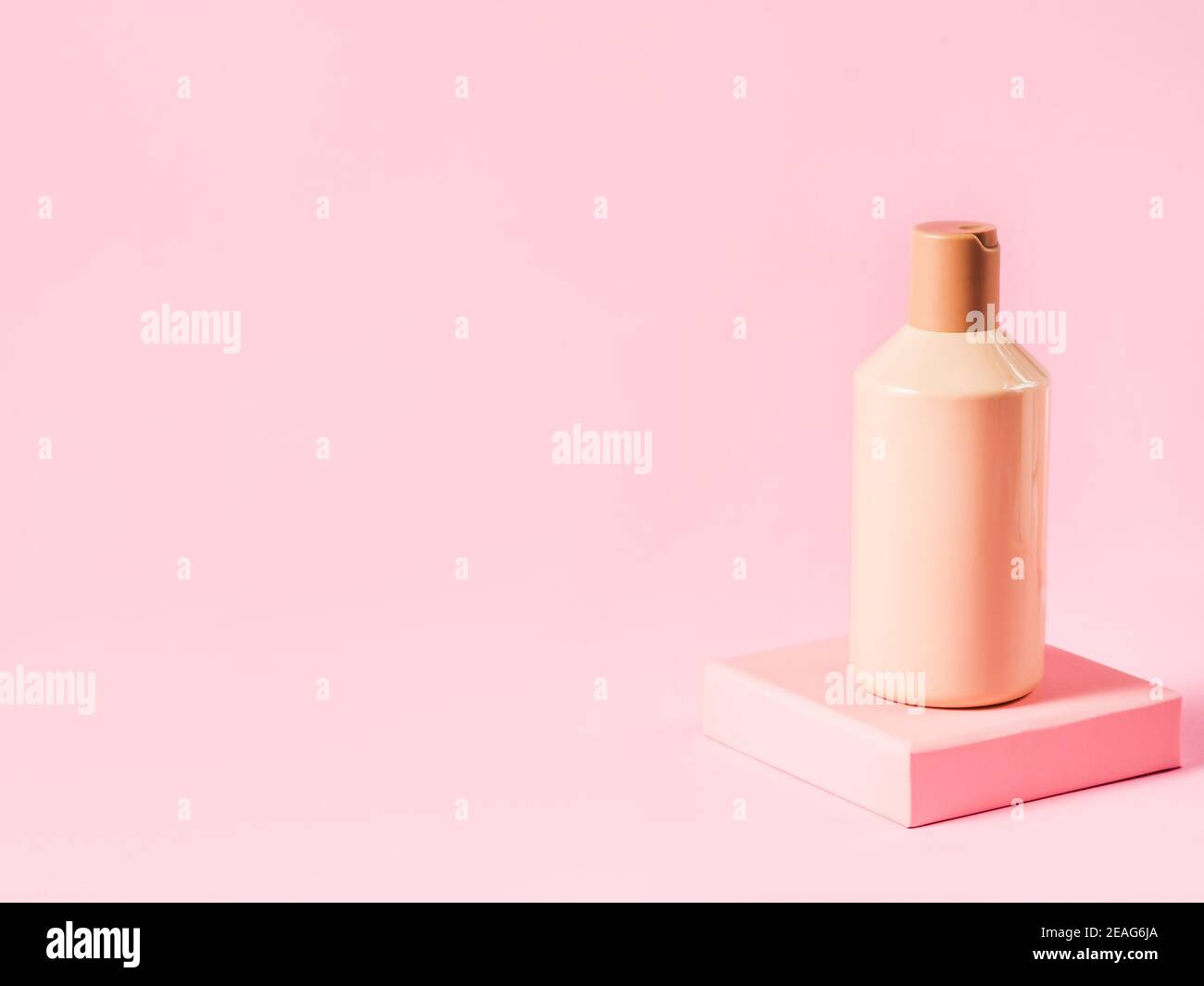 Geometric pink stand podium displaying cosmetic body skin care generic ...