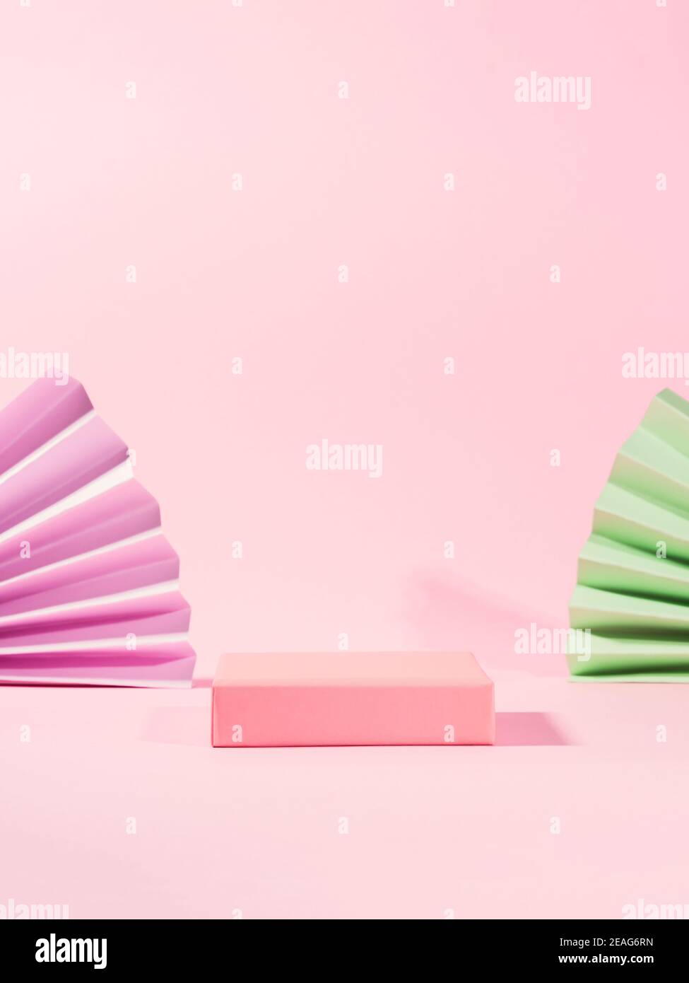 Geometric pink stand podium for product display with shadows Stock ...