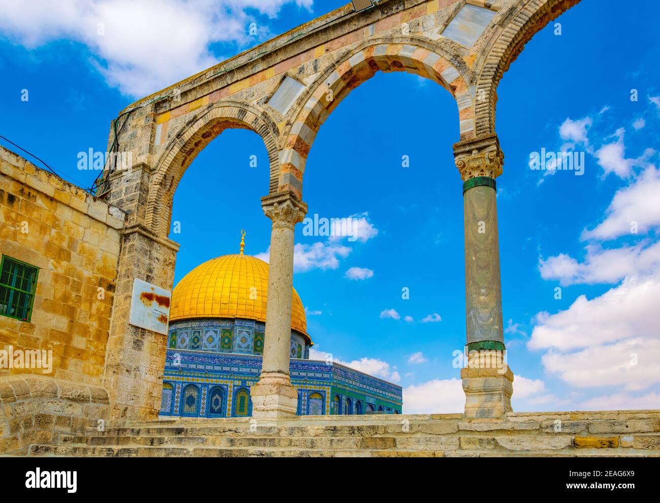 Famous dome of the rock situated on the temple mound in Jerusalem ...