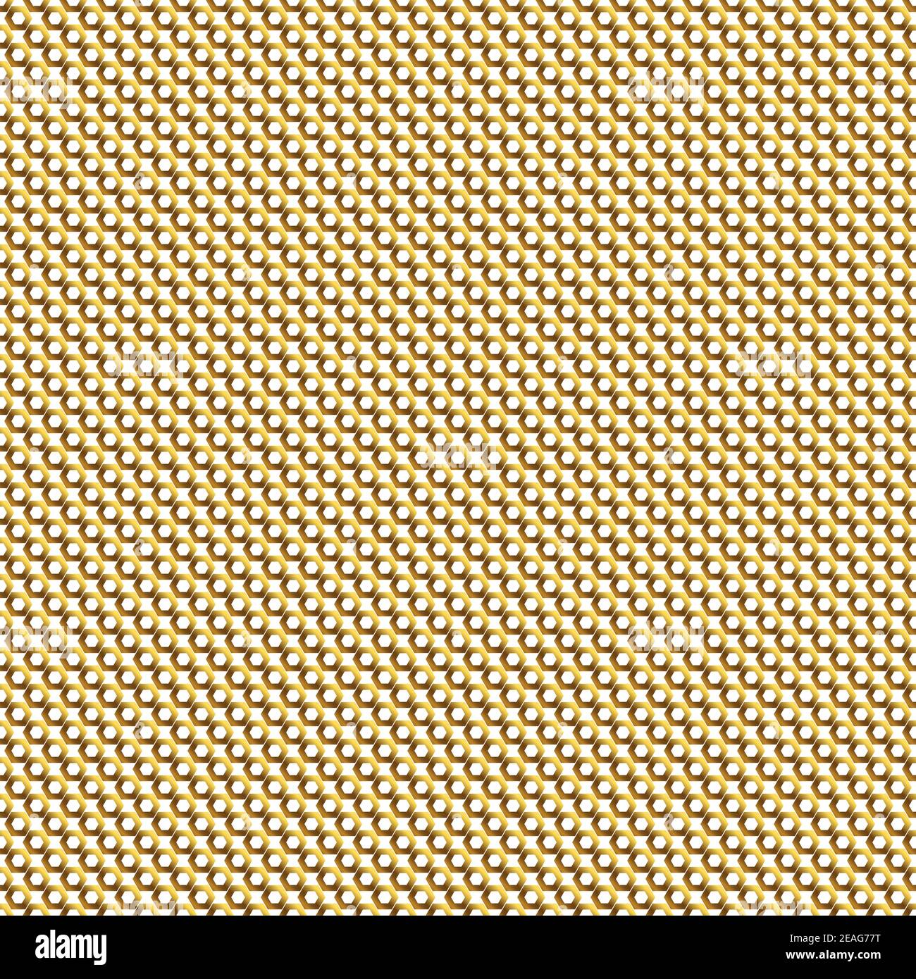 Golden background with honeycomb shapes. Seamless pattern with glitter ...