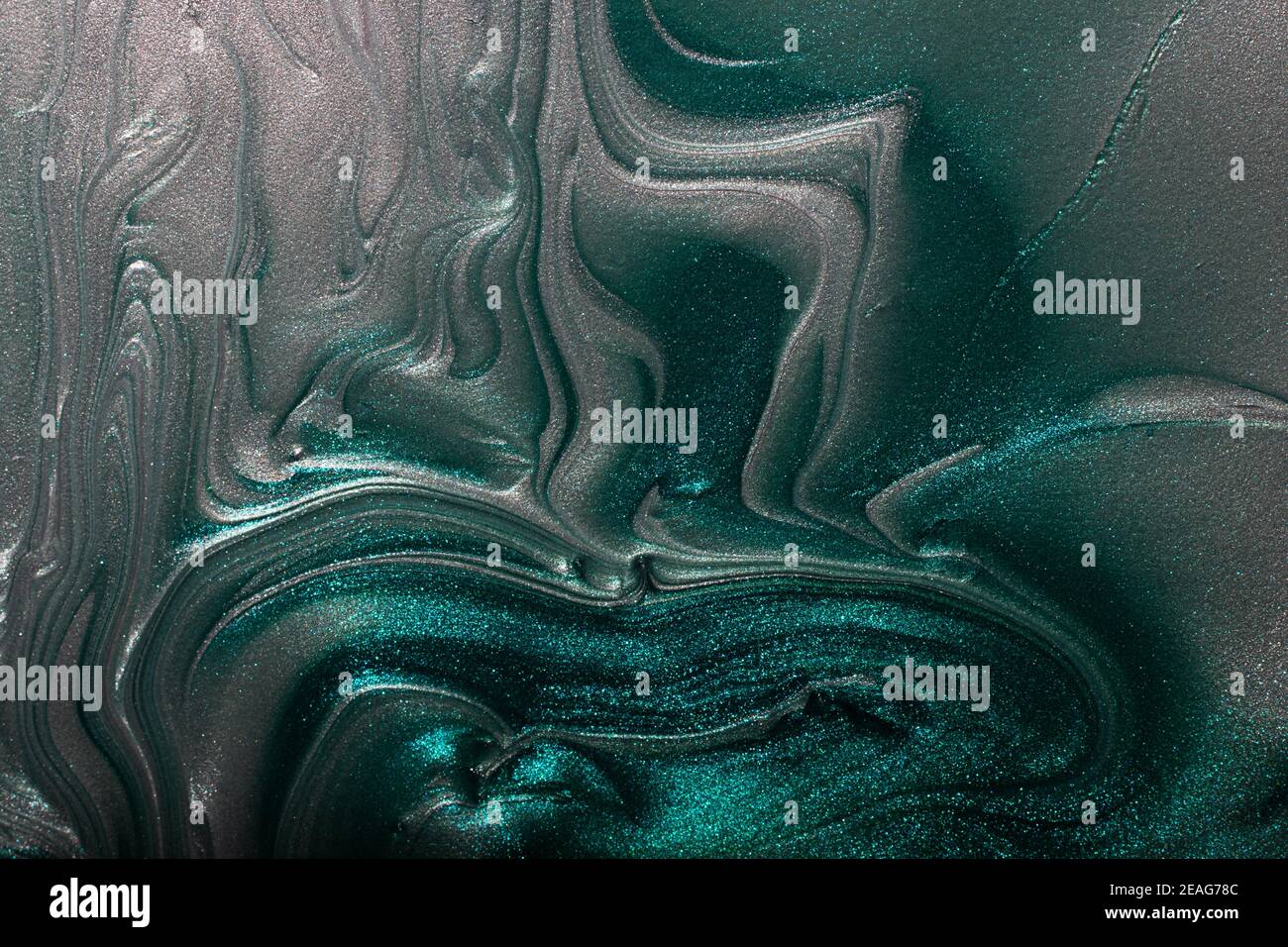 Silver and turquoise shimmer abstract background.Makeup concept ...