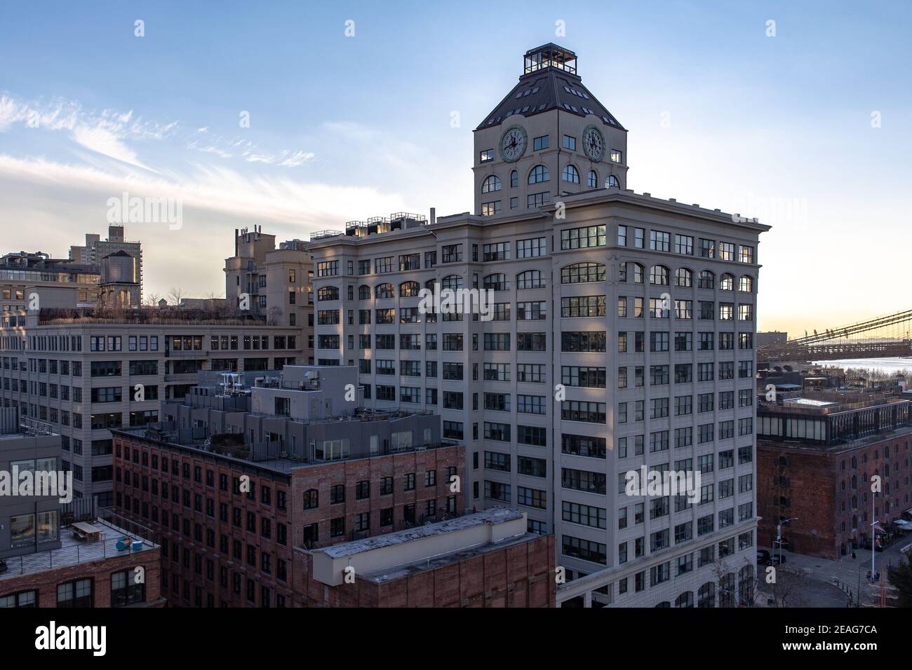 A view of Dumbo, neighborhood in Brooklyn and its buildings Stock Photo ...