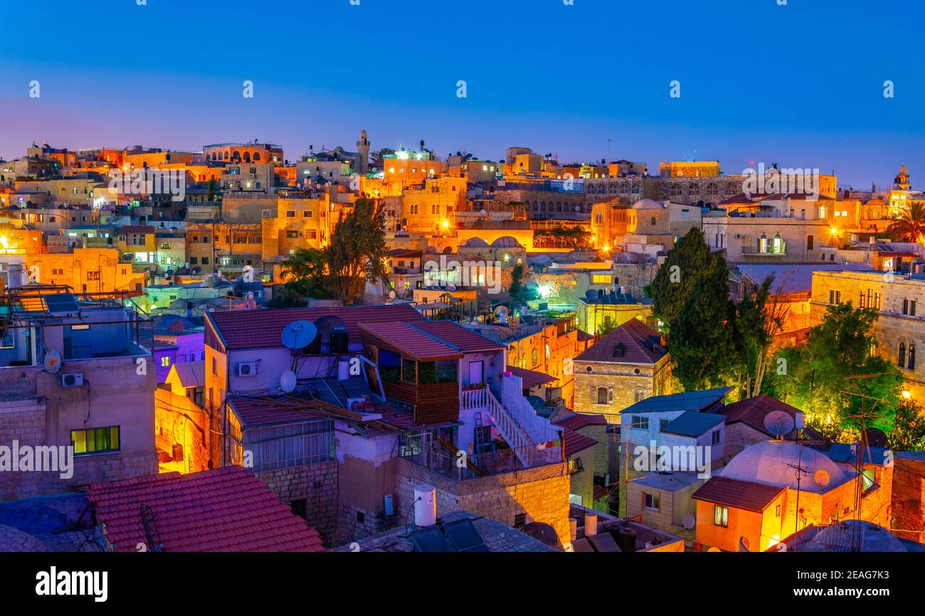 Sunset view of Jerusalem, Israel Stock Photo - Alamy