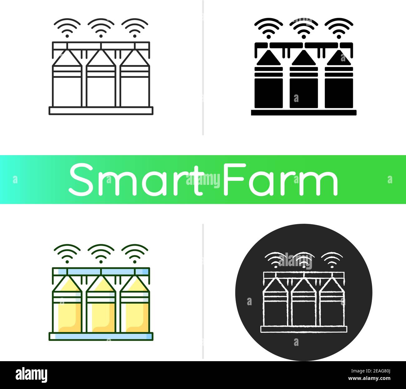 Flat icon smart farm Stock Vector Images - Alamy
