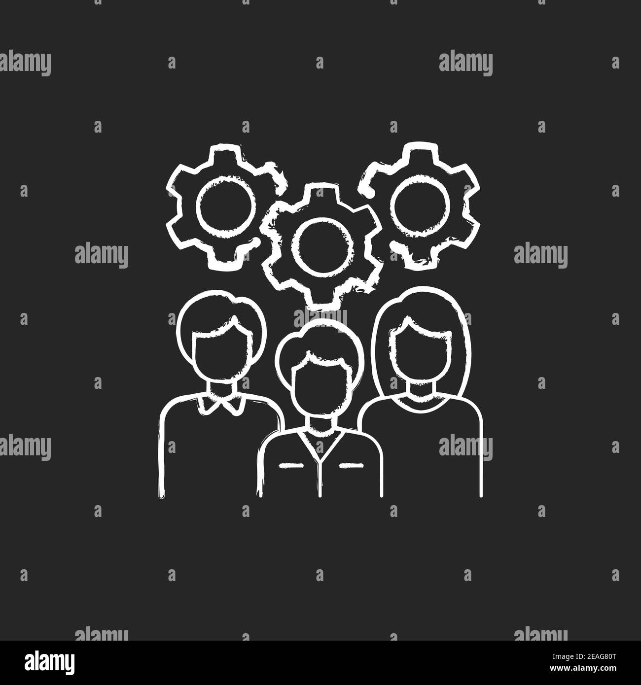 Staff training chalk white icon on black background Stock Vector Image ...