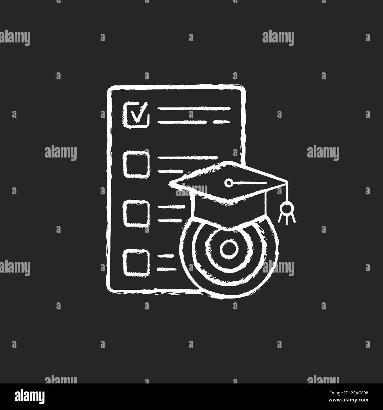 Workshop goals chalk white icon on black background Stock Vector Image ...