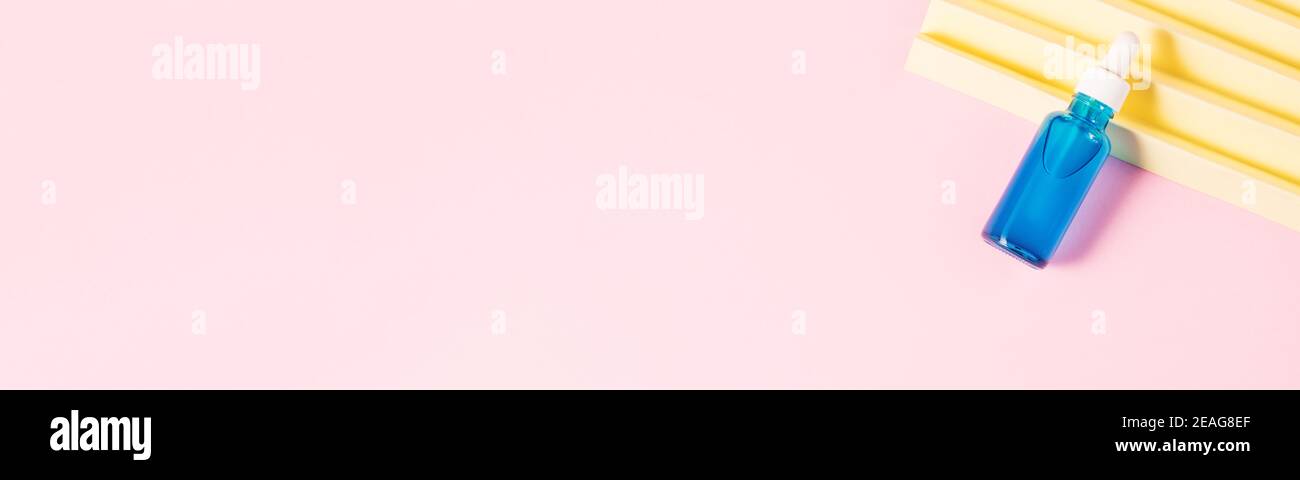 Hyaluronic acid serum generic bottle on pink geometric background Stock ...