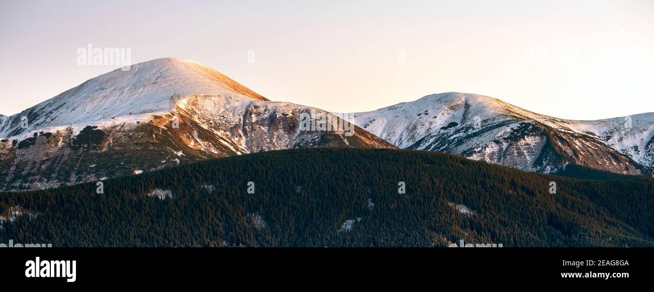 Landscape of Hoverla mountain, the highest peak in ukrainian Carpathian ...