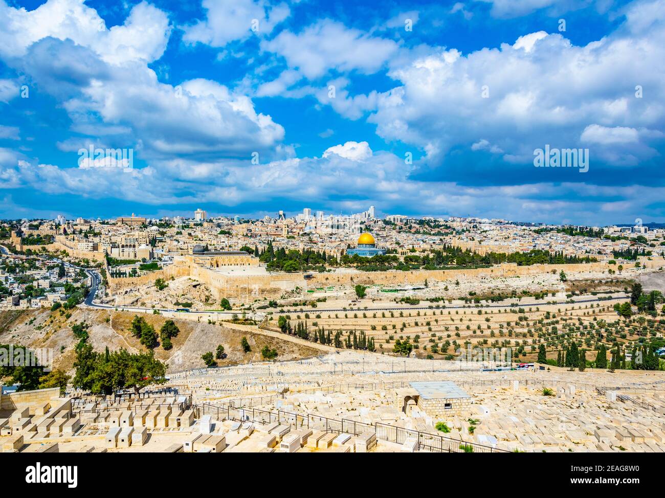 Jerusalem viewed from the mount of olives, Israel Stock Photo - Alamy