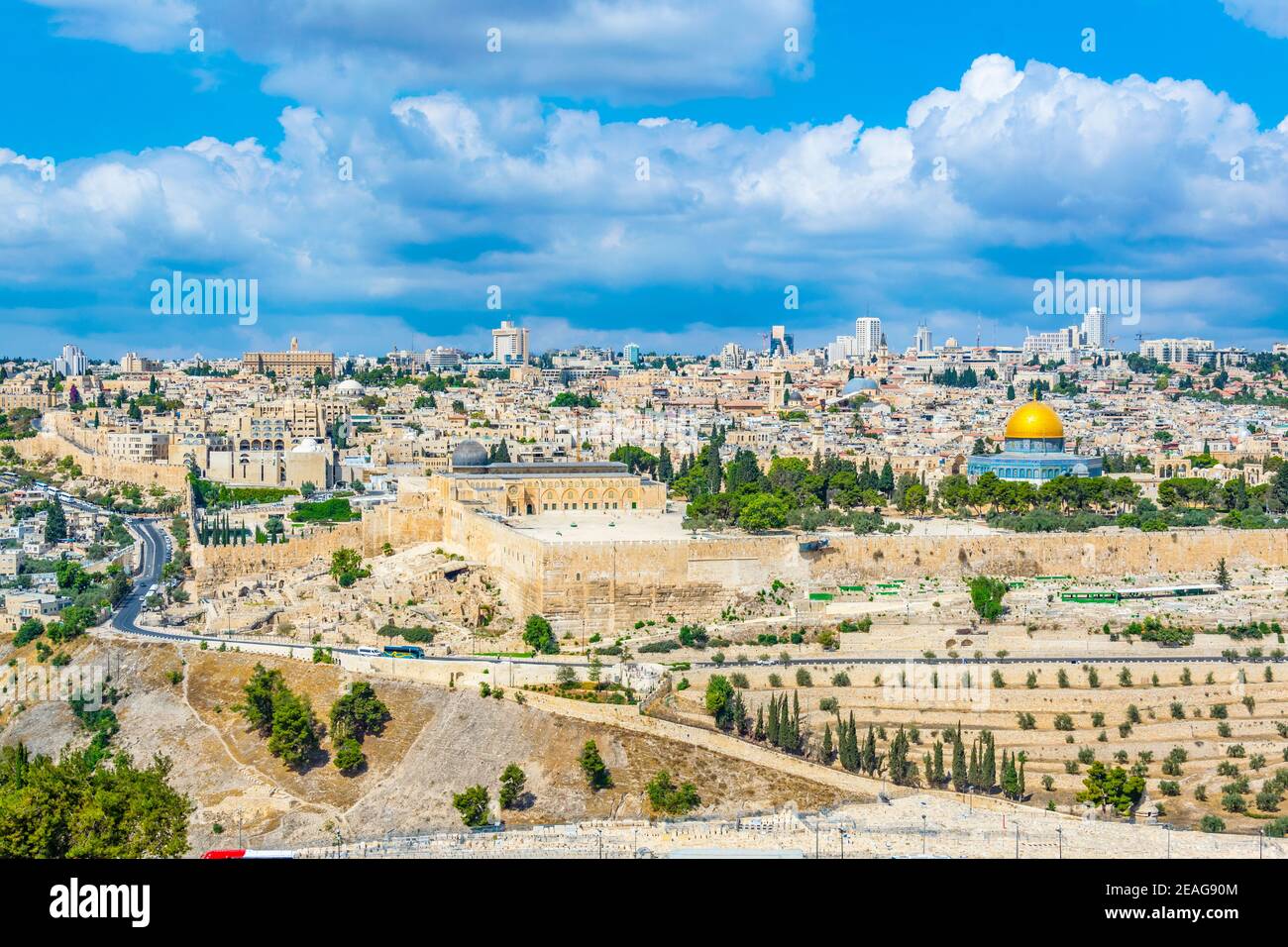 Jerusalem viewed from the mount of olives, Israel Stock Photo - Alamy