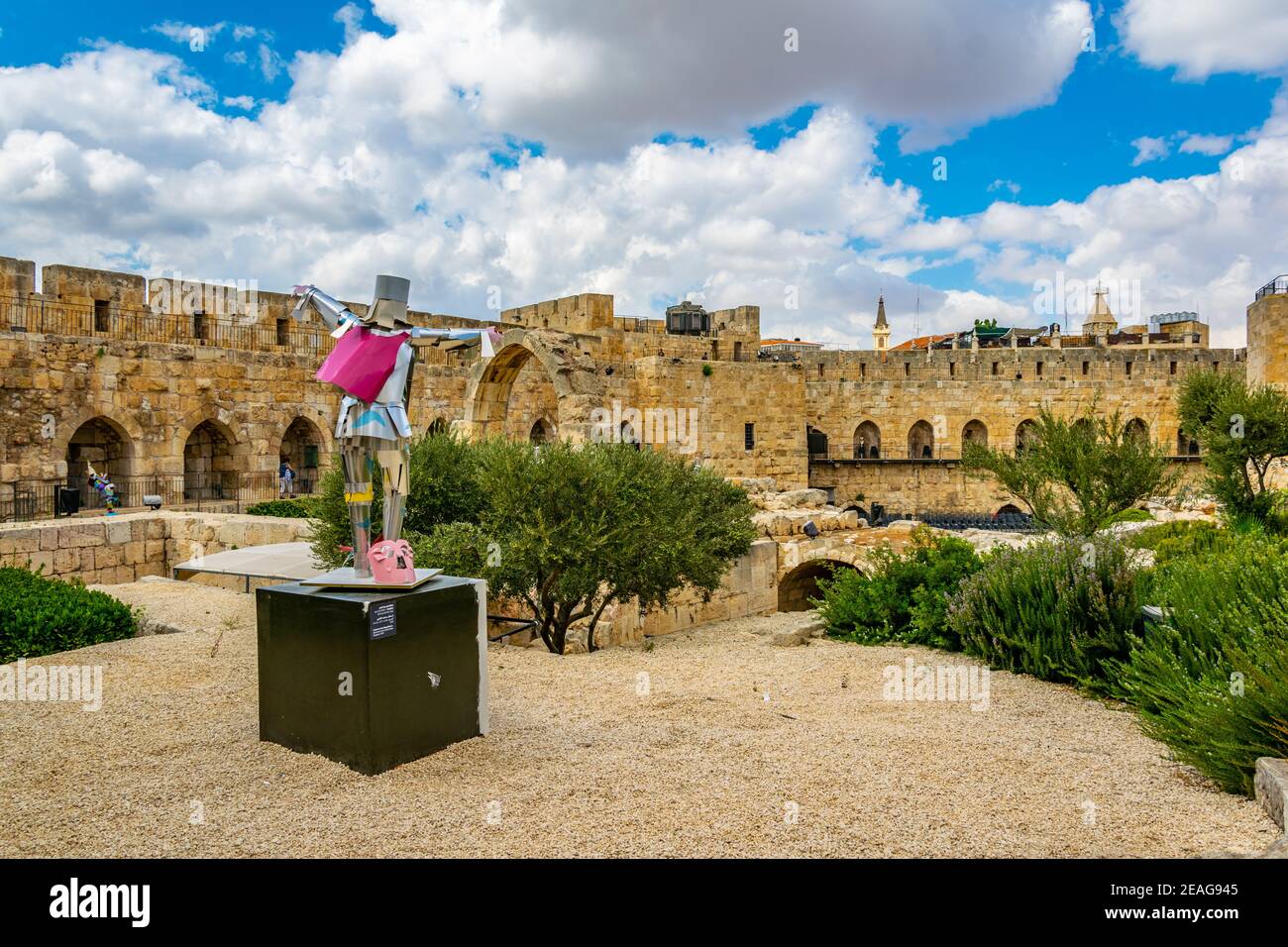 Inner courtyard of the tower of David in Jerusalem, Israel Stock Photo ...