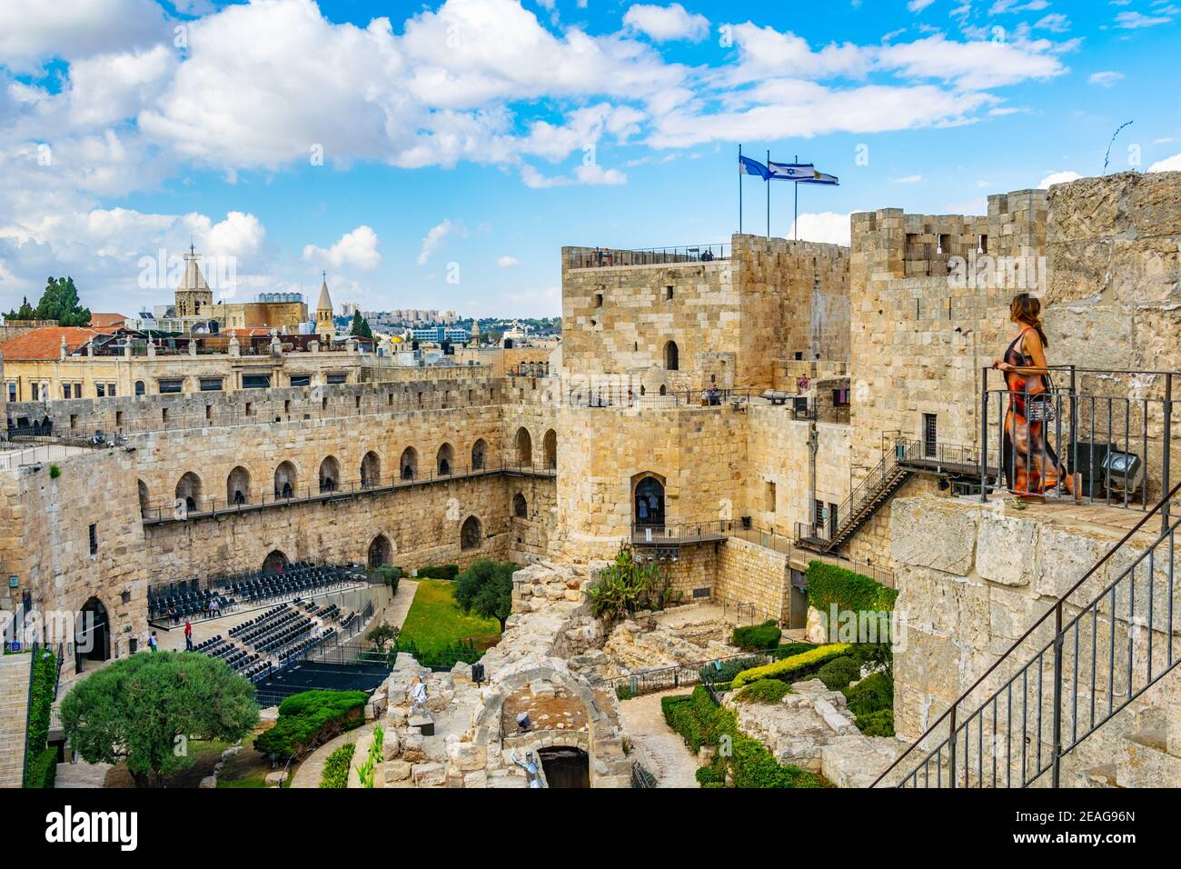 Inner courtyard of the tower of David in Jerusalem, Israel Stock Photo ...