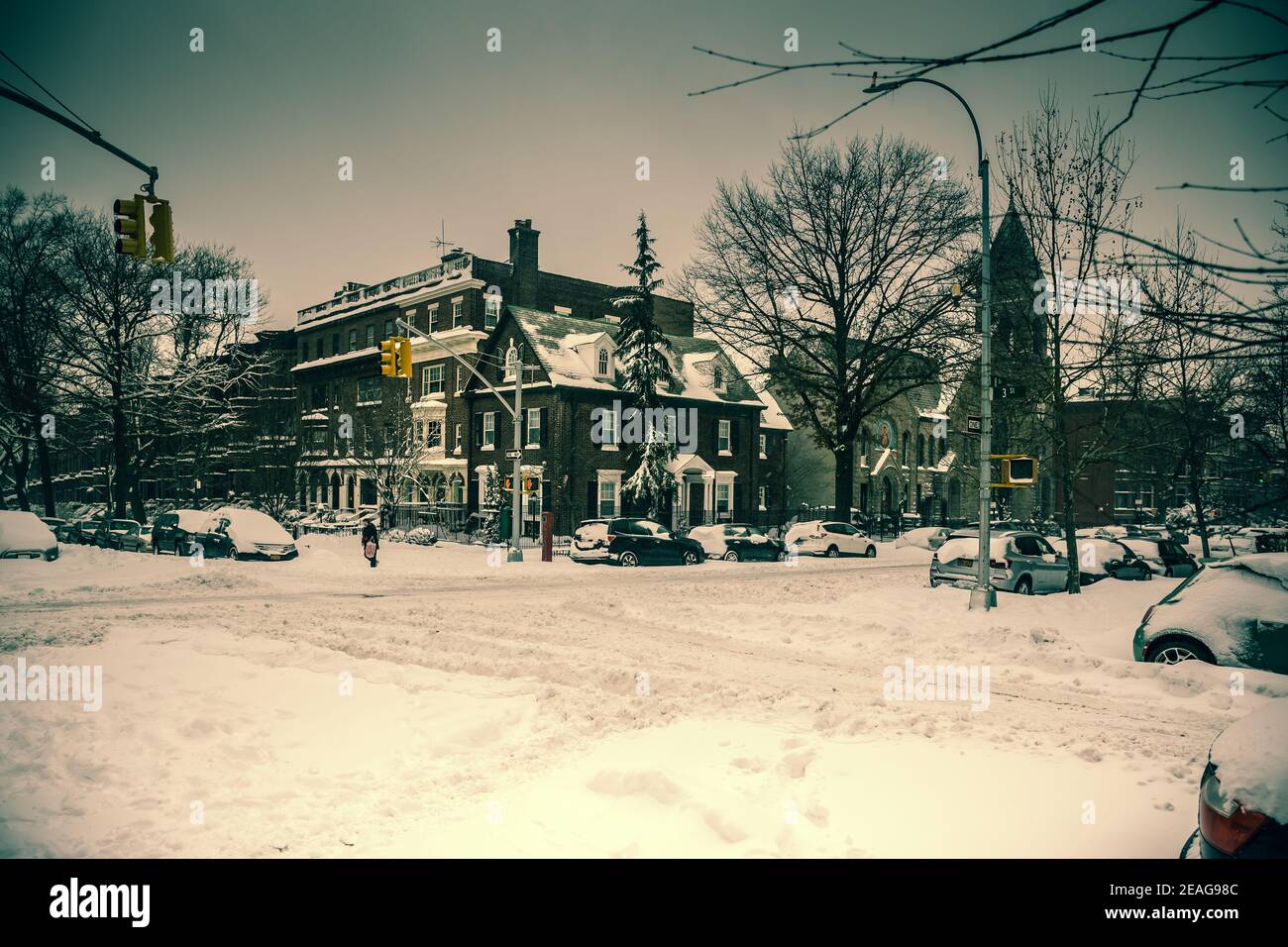 Snow covered streets new york city hi-res stock photography and images ...