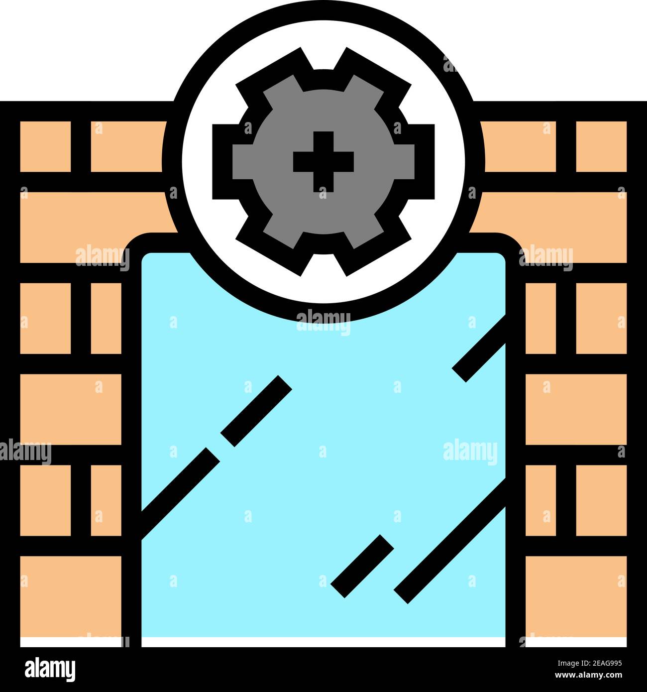 on wall installation mirror color icon vector illustration Stock Vector ...