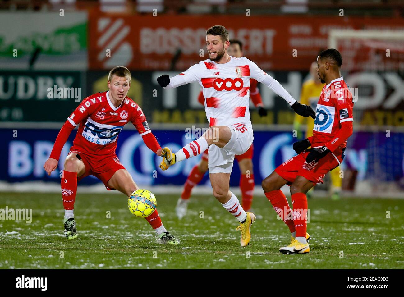 Kortrijk's Ante Palaversa, Standard's Eden Shamir and Kortrijk's Faiz ...