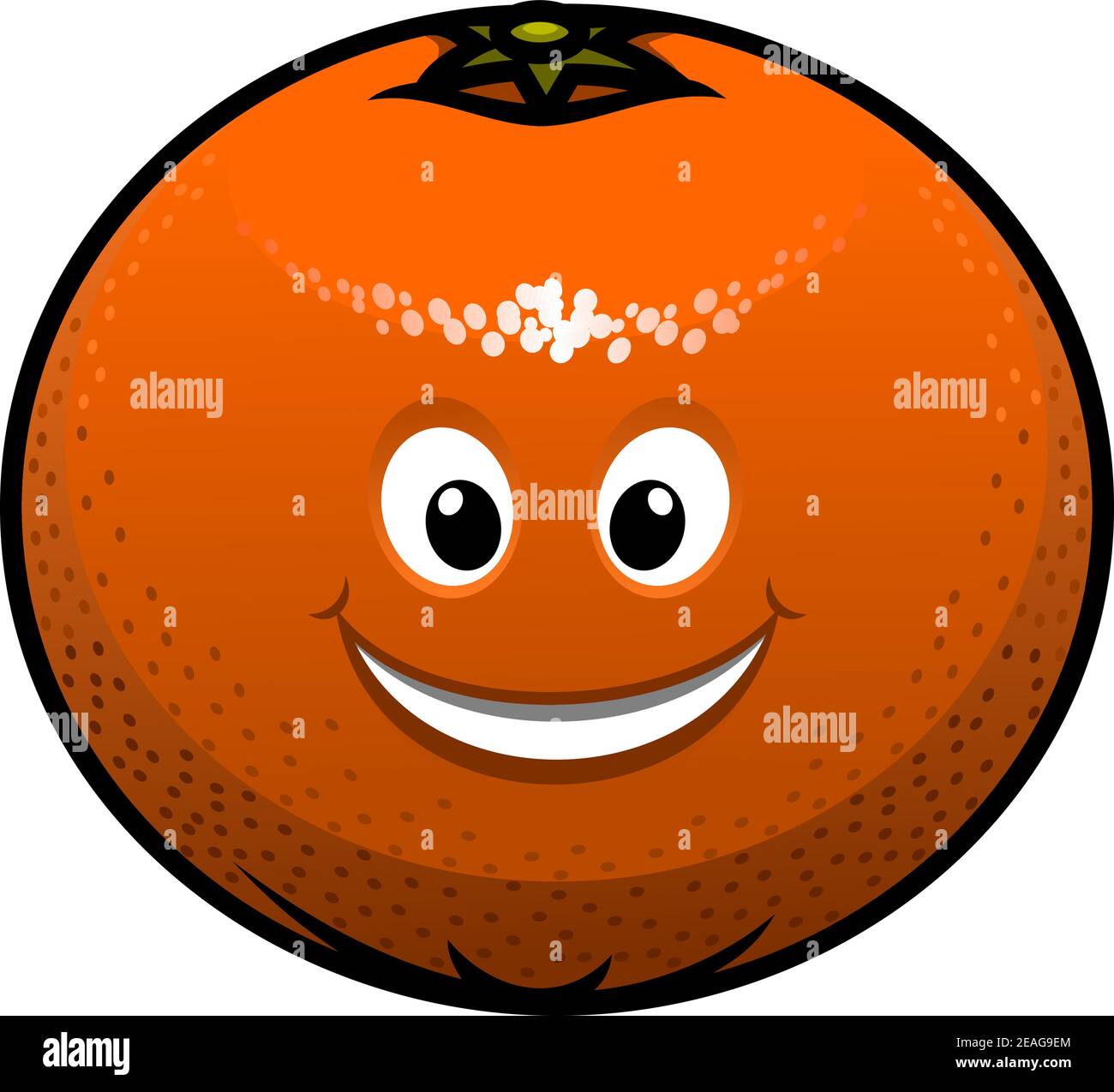Cheerful healthy cartoon orange fruit with a happy smile for a juicy ...