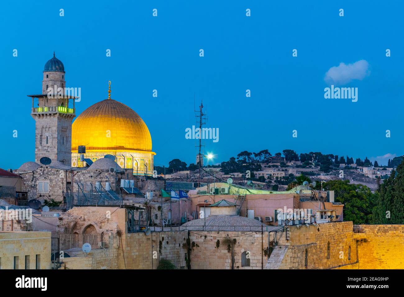 Jerusalem city night aerial view hi-res stock photography and images ...