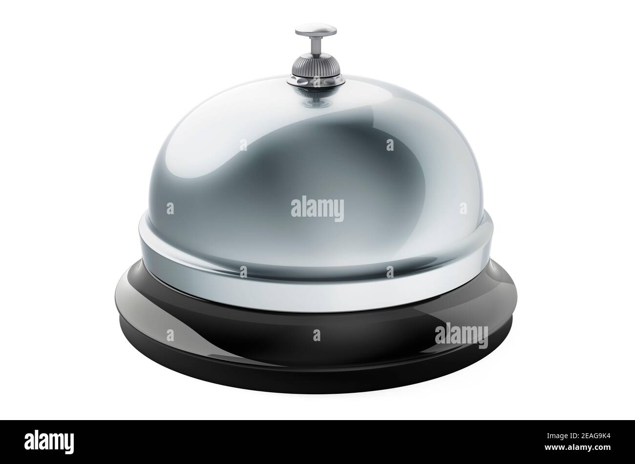 Silver Reception bell, 3D rendering isolated on white background Stock ...