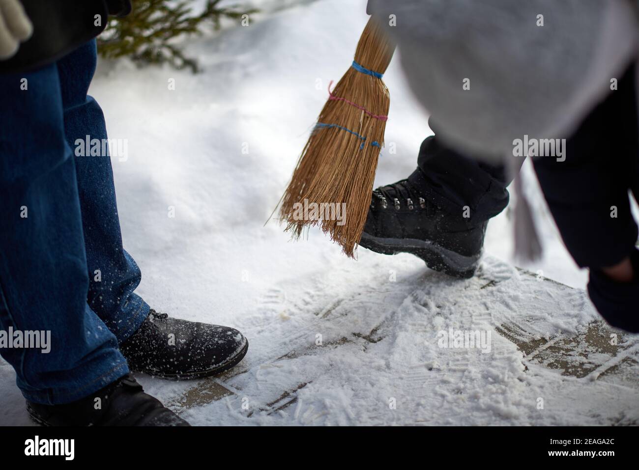 Brushing someone off hi-res stock photography and images - Alamy