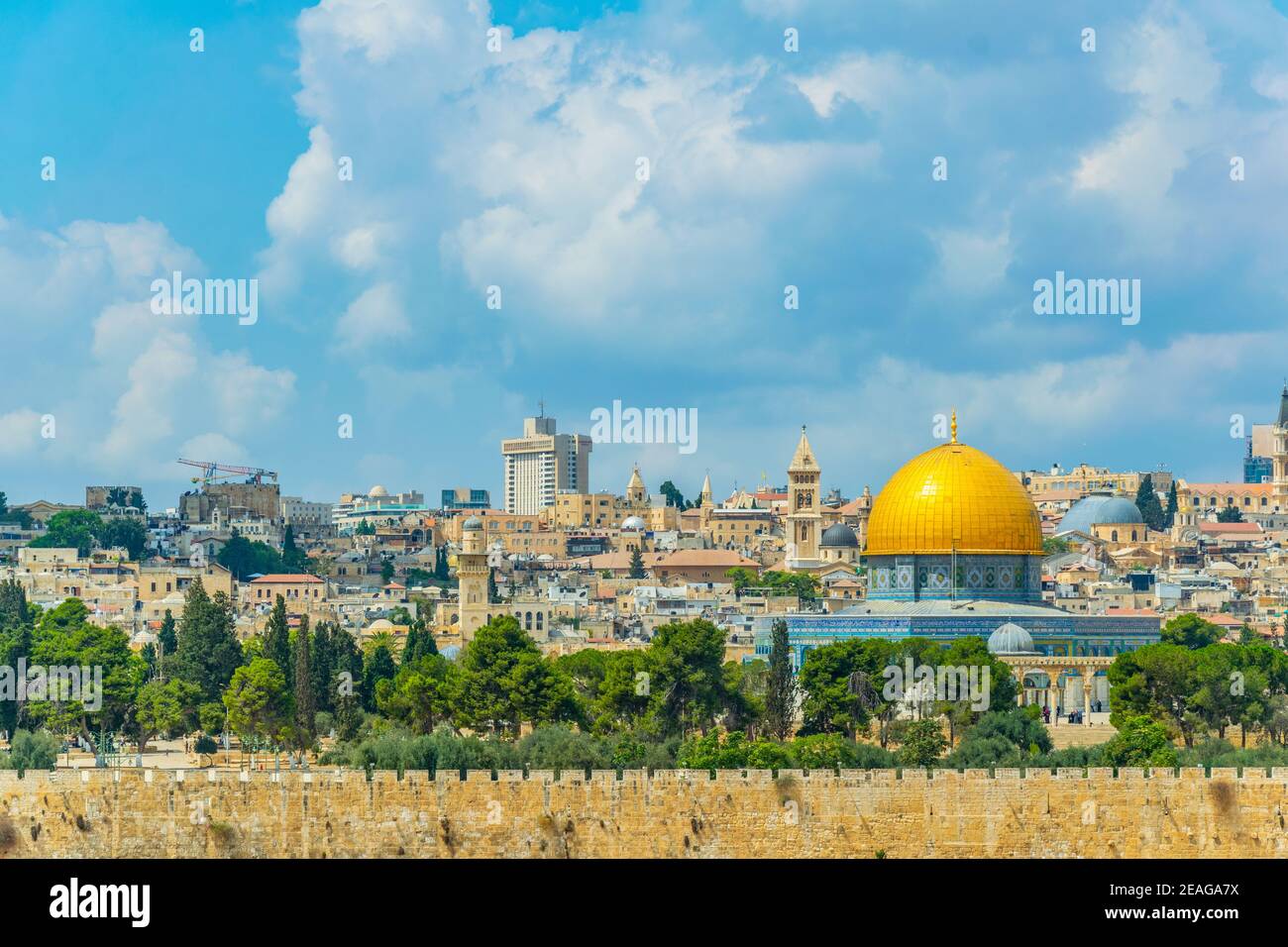 Dome of the Rock viewed from the mount of olives, Israel Stock Photo ...