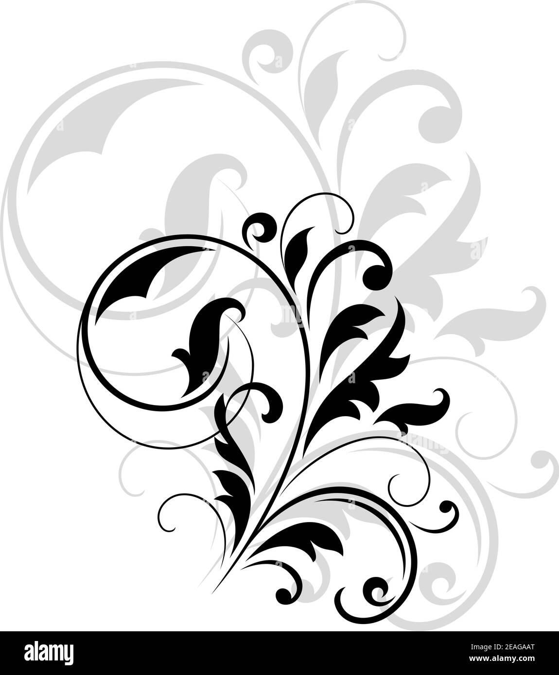 Decorative floral motif with shadow for retro design Stock Vector Image ...