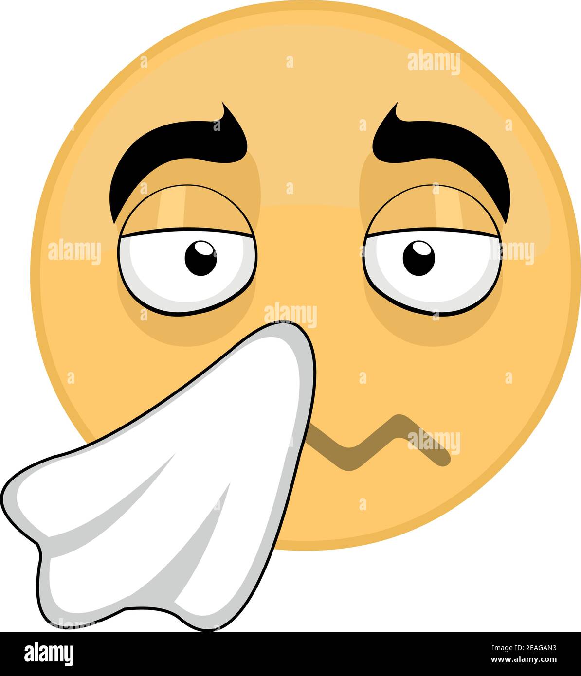 Vector illustration of emoticon with a handkerchief, cold concept Stock ...