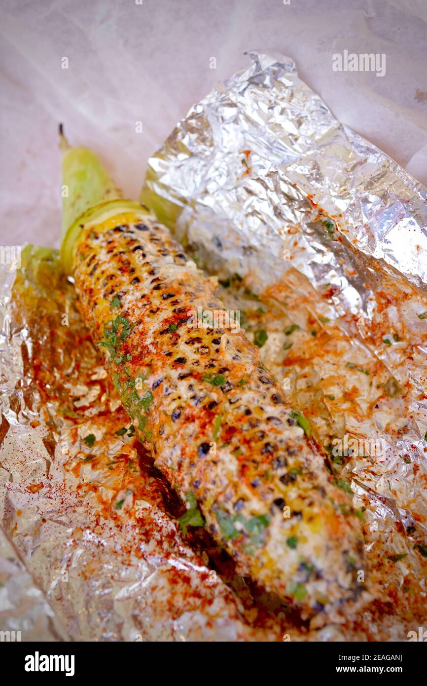 Fire roasted grilled corn at Bien - Caribbean & Latin food restaurant ...