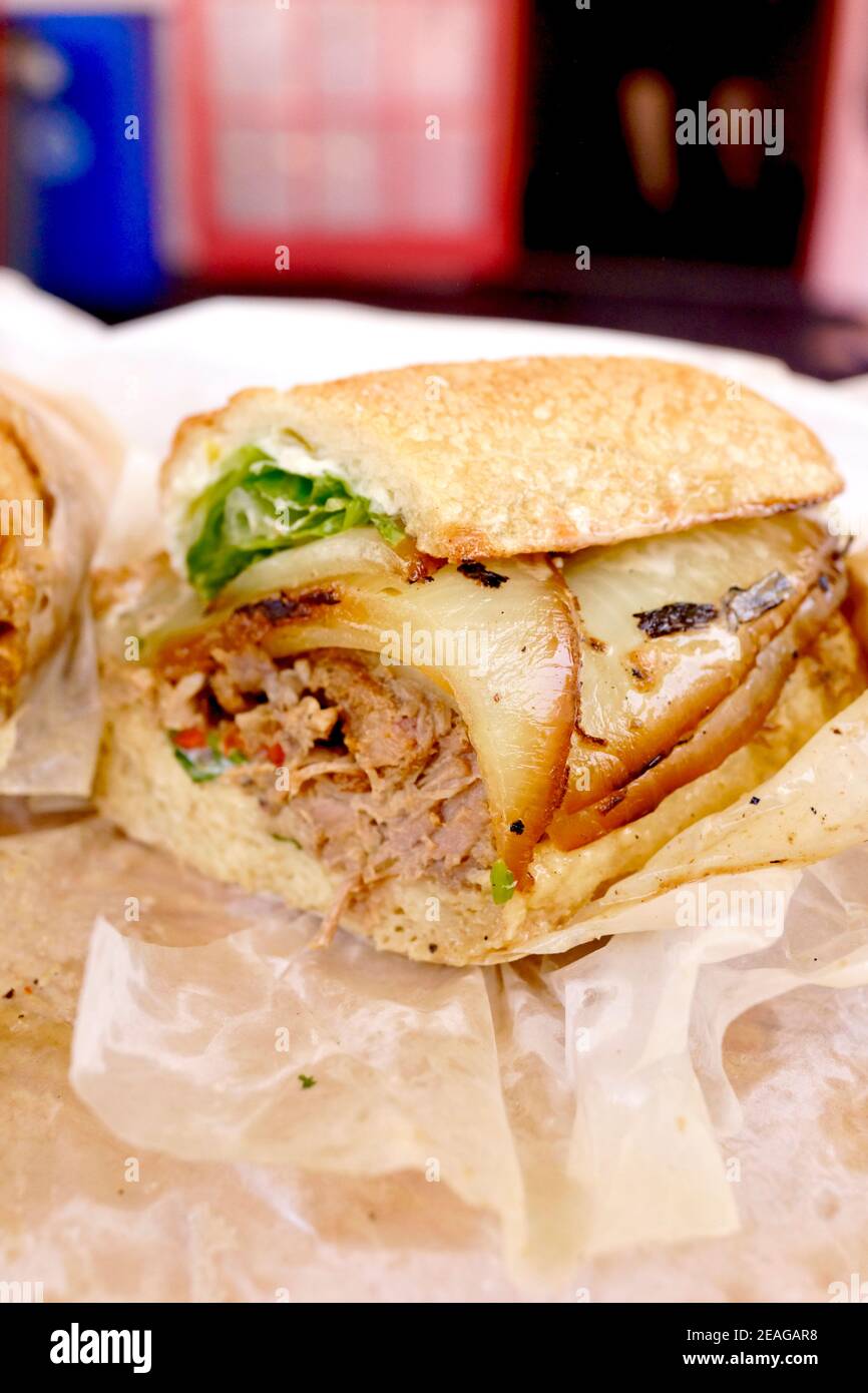 Caribbean roast pork sandwich hi-res stock photography and images - Alamy
