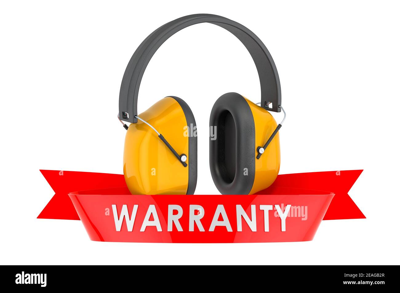 Ear defenders warranty concept. 3D rendering isolated on white ...