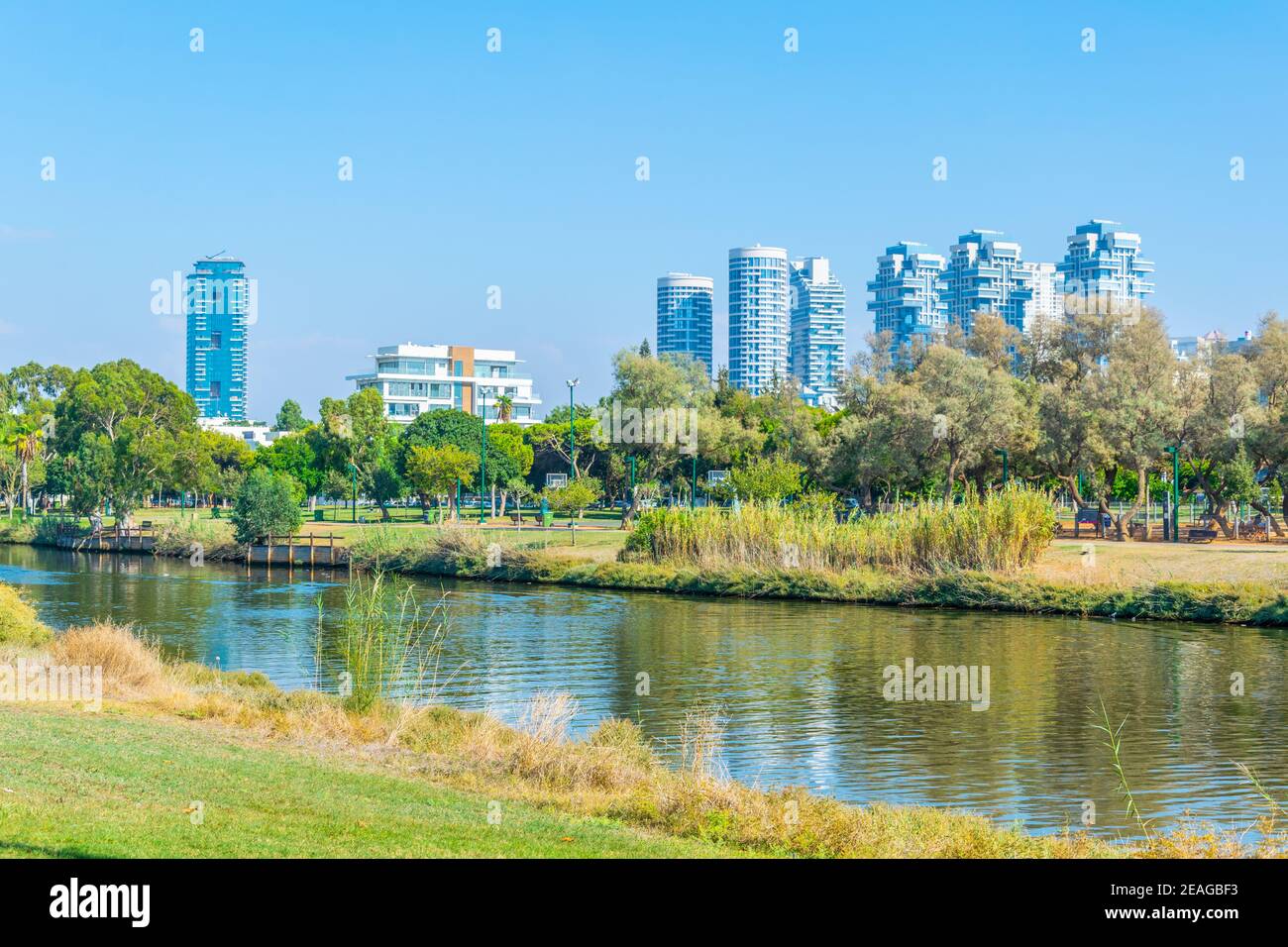 Yarkon river pasing through Tel Aviv, Israel Stock Photo - Alamy