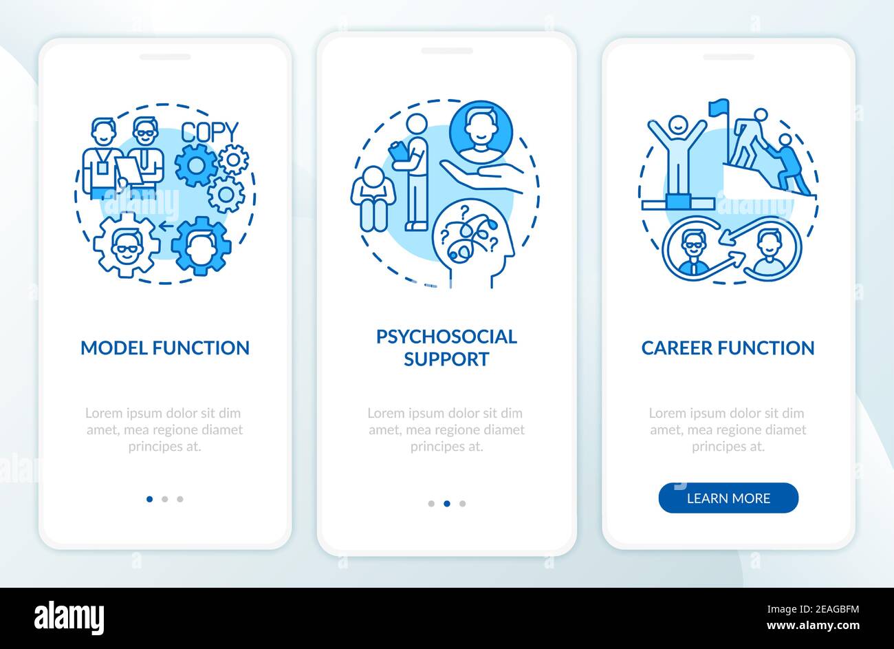 Functions of mentor onboarding mobile app page screen with concepts Stock Vector Image & Art - Alamy