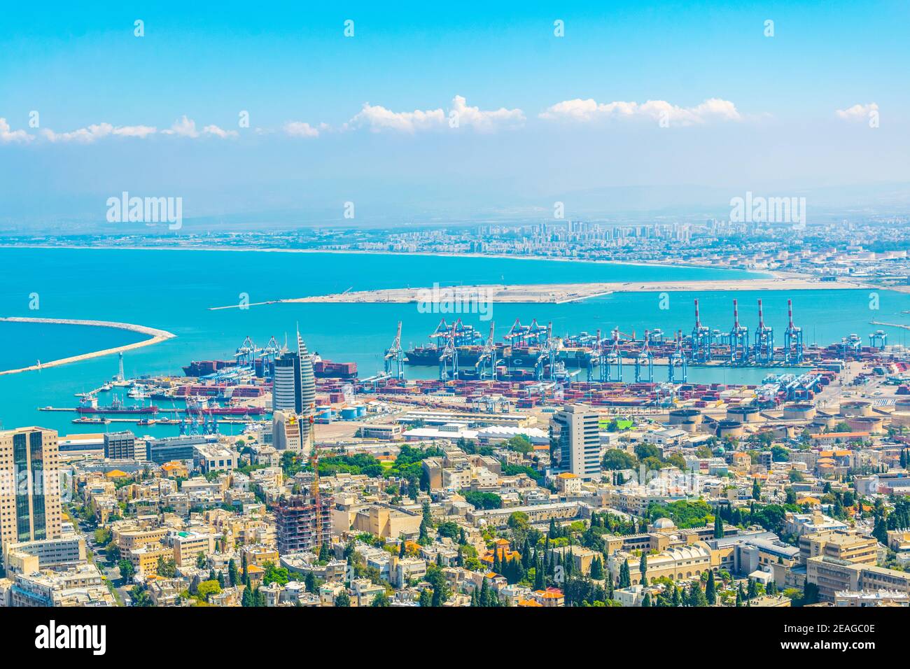 Aerial view of port of Haifa, Israel Stock Photo - Alamy