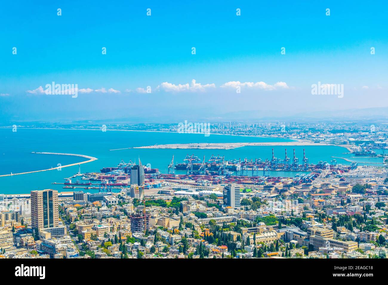 Aerial view of port of Haifa, Israel Stock Photo - Alamy