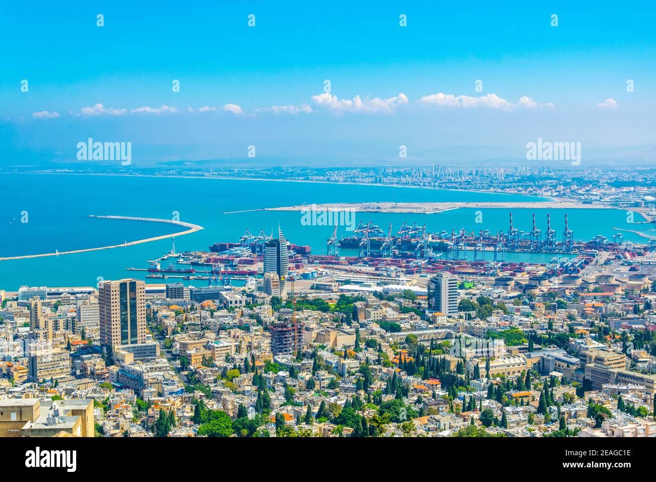 Aerial view of port of Haifa, Israel Stock Photo - Alamy
