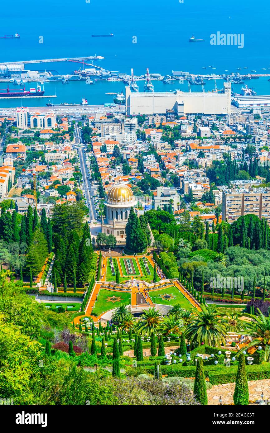 Aerial view of Bahai gardens in Haifa, Israel Stock Photo - Alamy