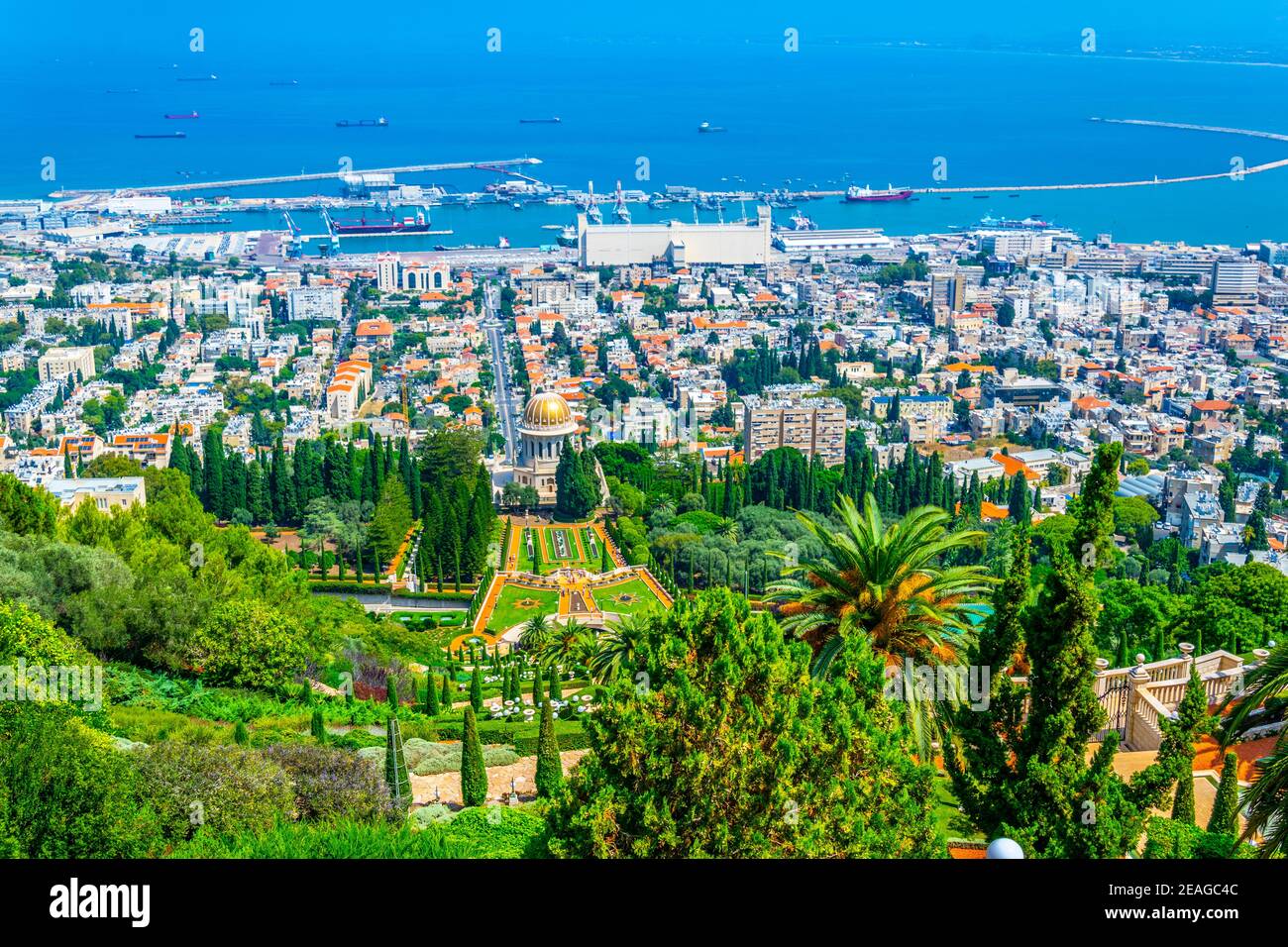 Aerial view of Bahai gardens in Haifa, Israel Stock Photo - Alamy