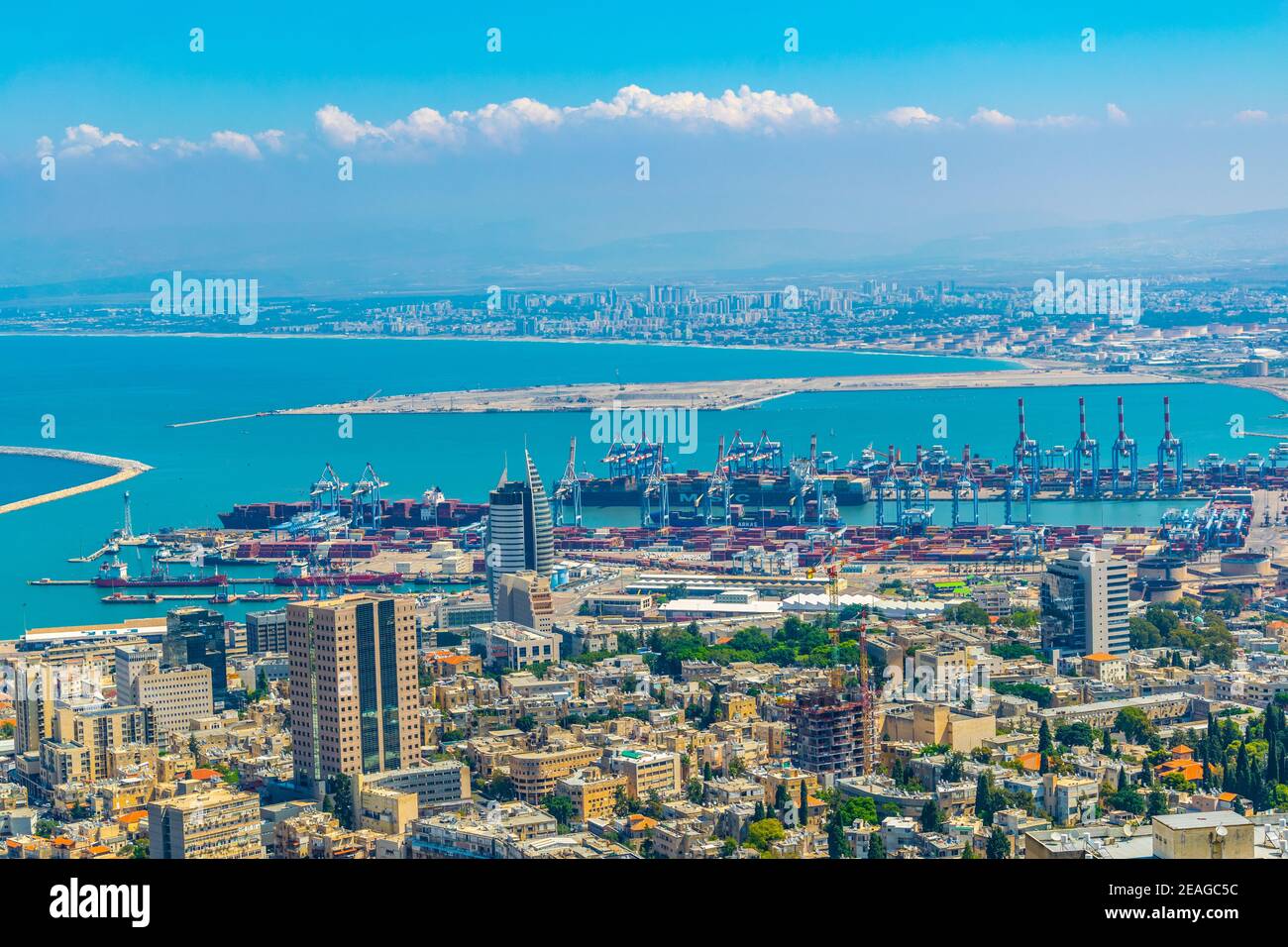 Aerial view of port of Haifa, Israel Stock Photo - Alamy